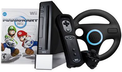 Nintendo Wii + Wii Mario Kart + Wii Volan + Remote Plus BLACK Cena, Prodaja